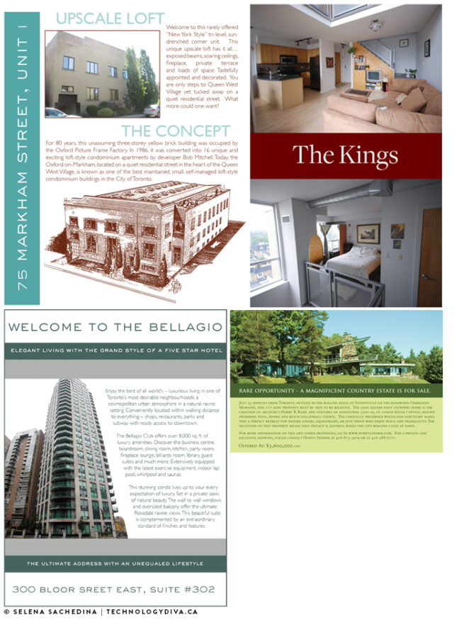 Real Estate Feature Sheets – The Technology Diva